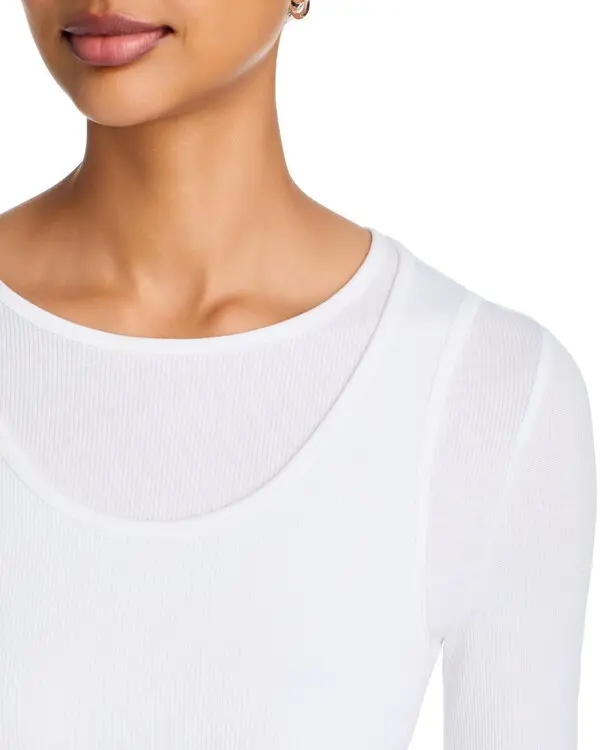 Majestic Filatures Soft Touch Rib Double Layer Long Sleeve Tee