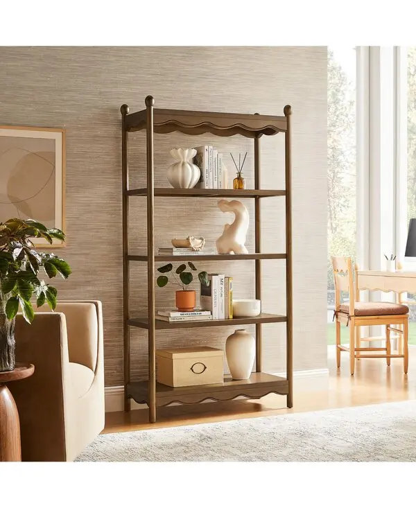 MODWAY Darcy 4-tier Open Bookcase - Walnut