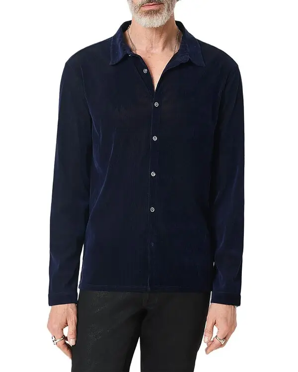 John Varvatos Florian Regular Fit Button Down Shirt - Navy