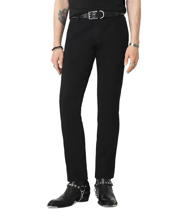 John Varvatos Motor City Cotton Blend Slim Fit Pants - Black
