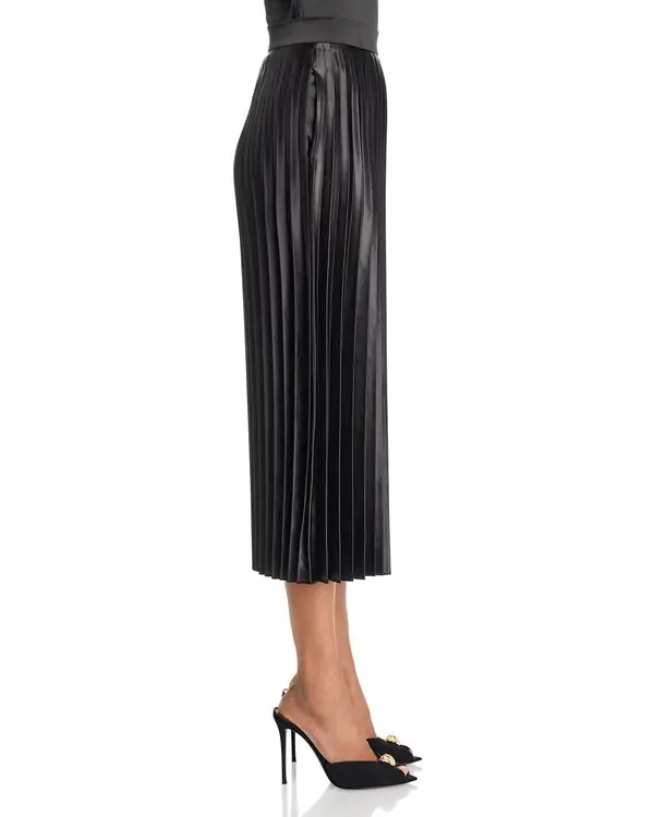 AREA STARS Pleated Satin Skirt - Black
