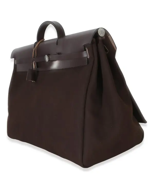 Hermès Herbag Zip Cabine Bag Canvas Handbag - Brown