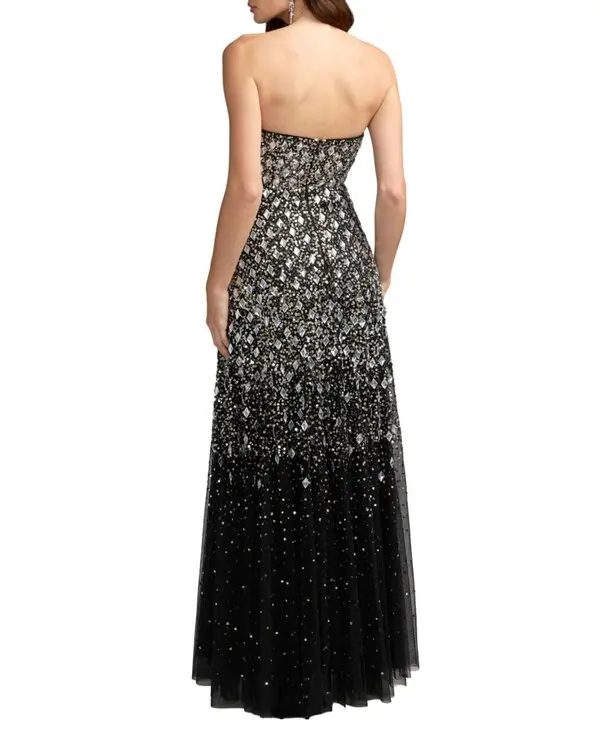 Mac Duggal Strapless Sweetheart Embellished A-line Gown