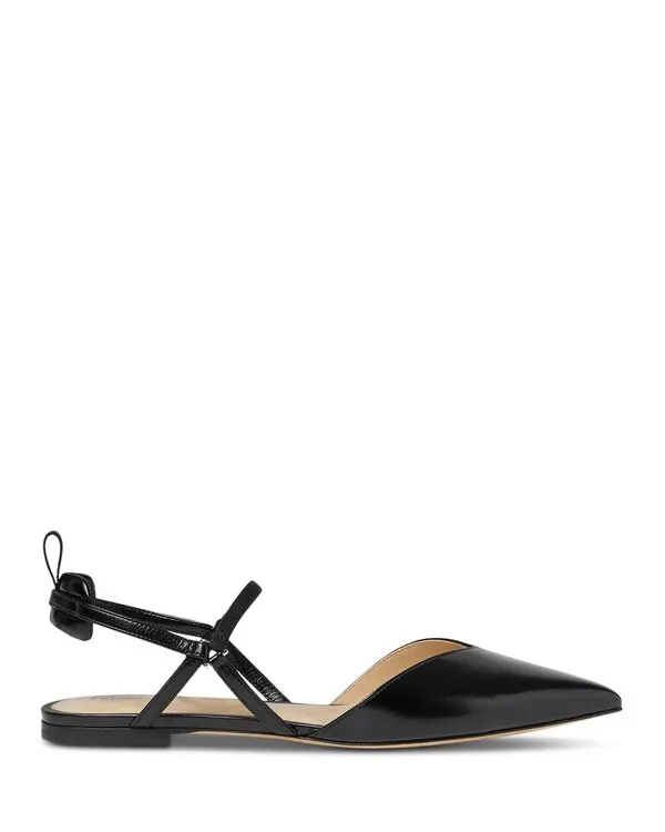 Fendi Polished Leather Slingback Flats
