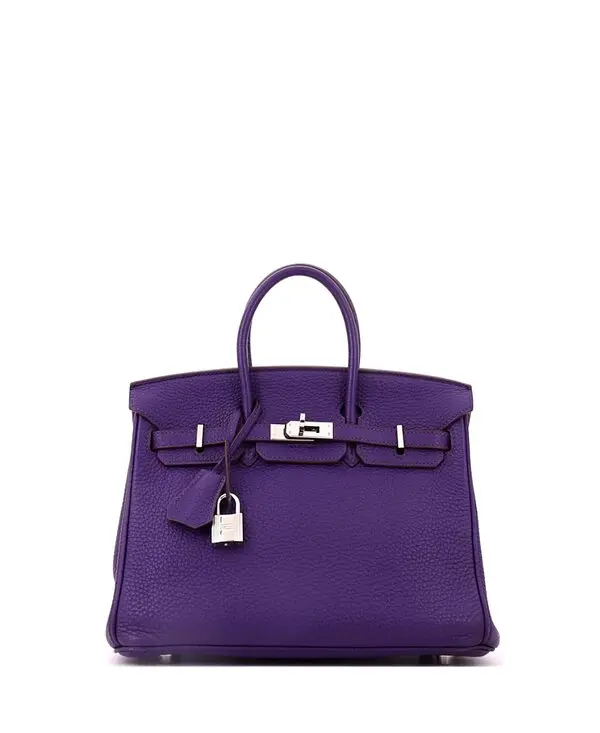 Hermès Birkin 25 Handbag Purple Togo With Palladium Hardware - Iris