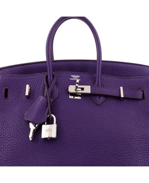 Hermès Birkin 25 Handbag Purple Togo With Palladium Hardware
