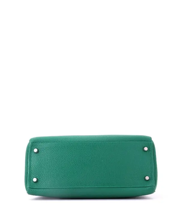 Hermès Kelly 28 Handbag Green Clemence With Palladium Hardware