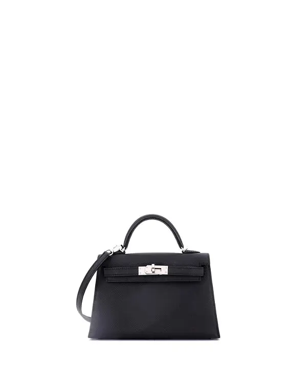 Hermès Kelly 20 Handbag Black Epsom With Palladium Hardware