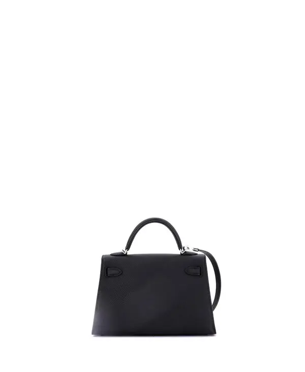 Hermès Kelly 20 Handbag Black Epsom With Palladium Hardware