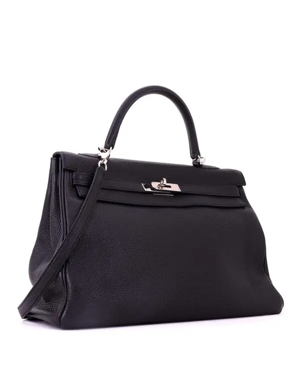 Hermès Kelly 35 Handbag Black Togo With Palladium Hardware