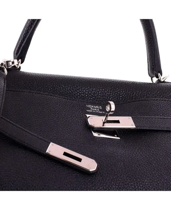 Hermès Kelly 35 Handbag Black Togo With Palladium Hardware