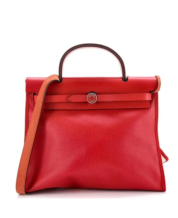 Hermès 31 Herbag Zip Berline Vache Canvas And Leather