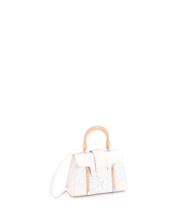 Goyard Structured Saigon Top Handle Bag Coated Canvas With Leather