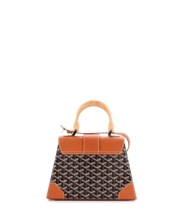 Goyard Pm Saigon Top Handle Bag Coated Canvas With Leather - Brown