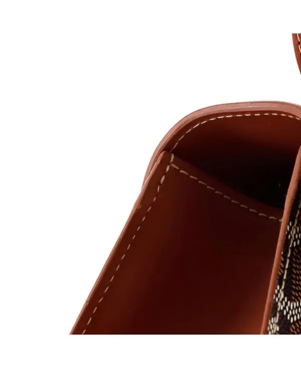Goyard Pm Saigon Top Handle Bag Coated Canvas With Leather - Brown