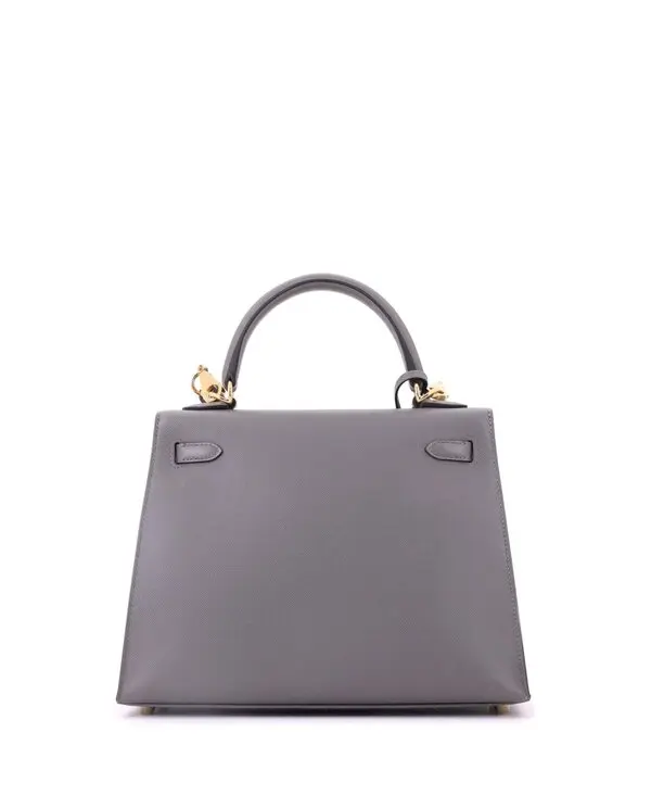 Hermès Kelly 25 Handbag Grey Madame With Gold Hardware