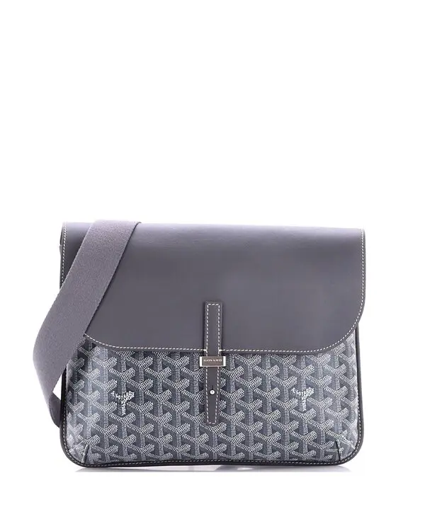 Goyard Coursier Messenger Bag Coated Canvas And Leather - Gray
