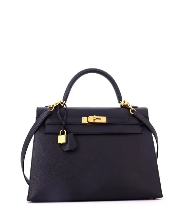 Hermès Kelly 32 Handbag Black Epsom With Gold Hardware