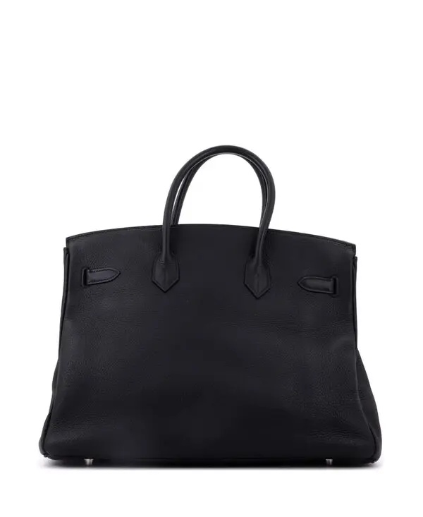 Hermès Birkin 35 Handbag Black Clemence With Palladium Hardware