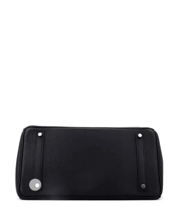 Hermès Birkin 35 Handbag Black Clemence With Palladium Hardware