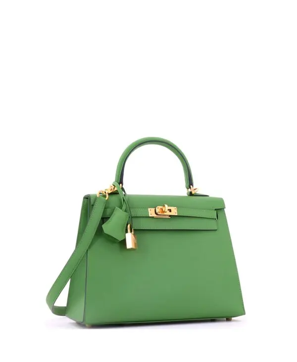 Hermès Kelly 25 Handbag Green Epsom With Gold Hardware