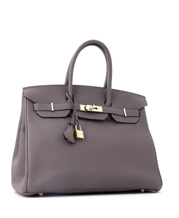 Hermès Birkin 35 Handbag Grey Togo With Gold Hardware