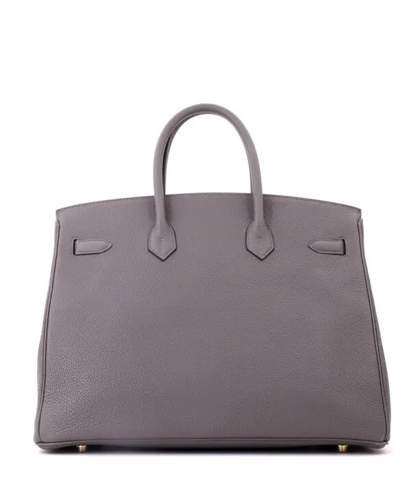 Hermès Birkin 35 Handbag Grey Togo With Gold Hardware