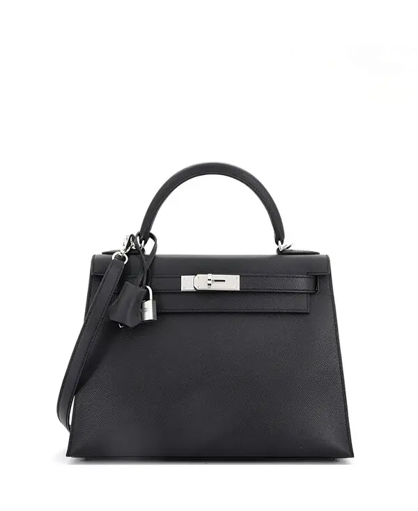 Hermès Kelly 28 Handbag Black Epsom With Palladium Hardware