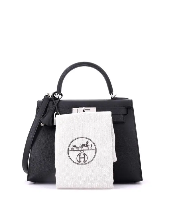 Hermès Kelly 28 Handbag Black Epsom With Palladium Hardware