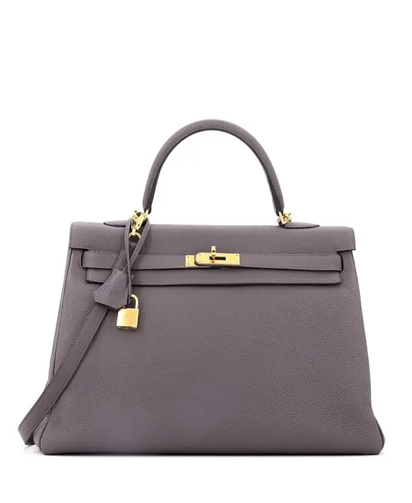 Hermès Kelly 35 Handbag Grey Togo With Gold Hardware - Etain