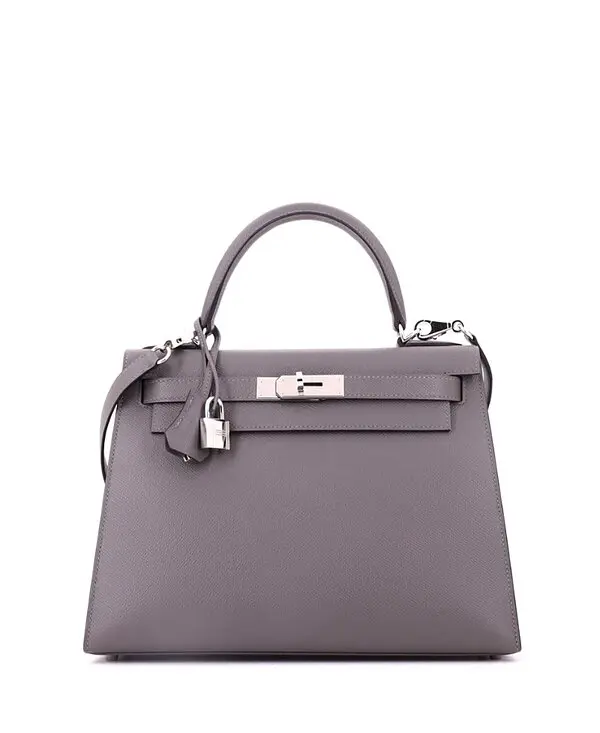 Hermès Kelly 28 Handbag Grey Epsom With Palladium Hardware