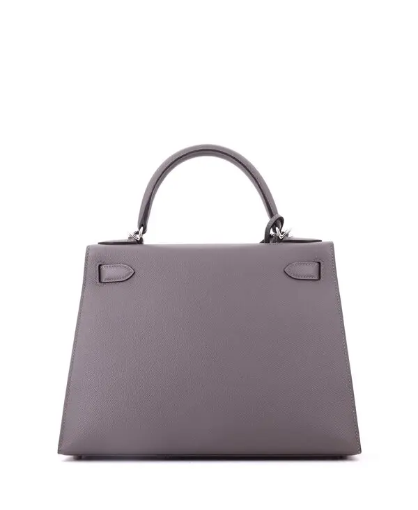 Hermès Kelly 28 Handbag Grey Epsom With Palladium Hardware