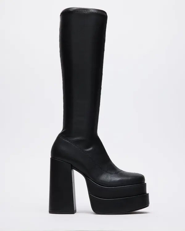 Steve Madden Cypress Block Heel Boots - Black