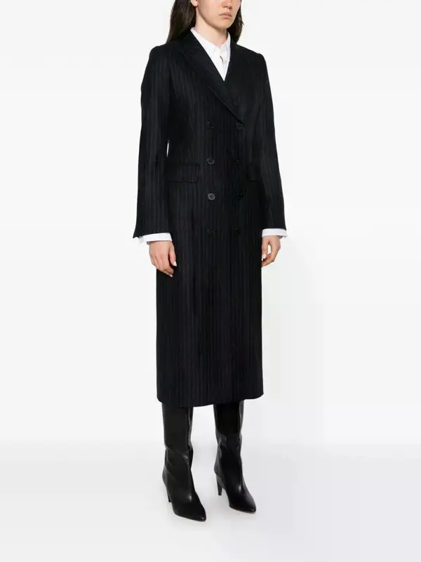 Alberto Biani Pinstripe Double-breasted Coat