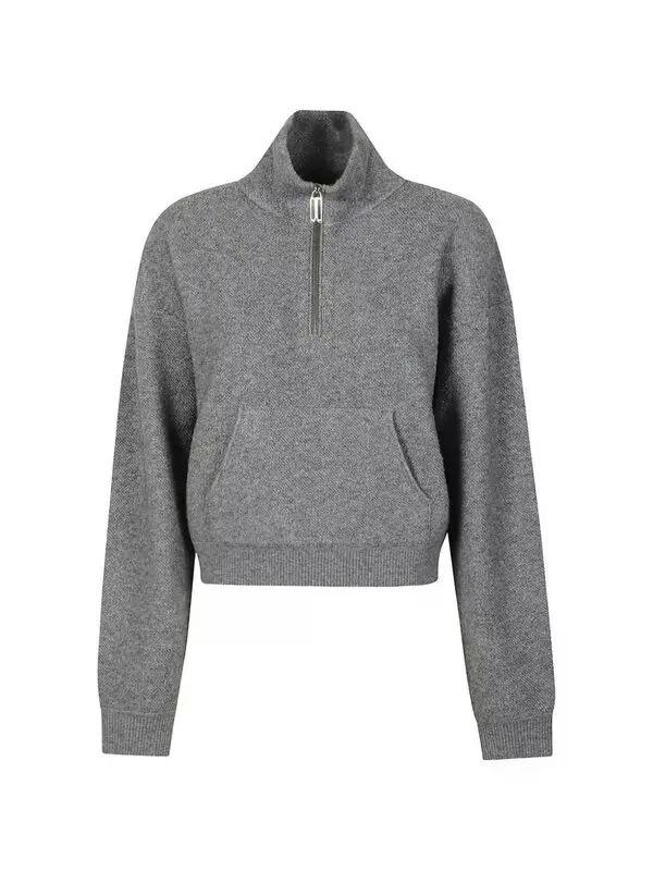 Victoria Beckham Half-zip Knitted Sweater - Grey