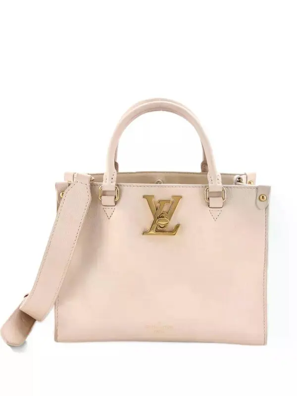 LOUIS VUITTON Lock & Go Handbag Leather Tote Bag - Neutrals