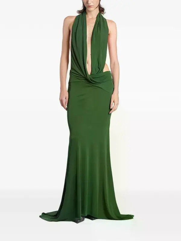 Alex Perry Halterneck Draped Maxi Dress