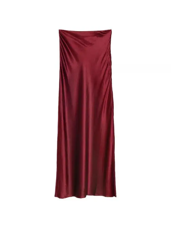 Cult Gaia Satin-finish Maxi Skirt - Red