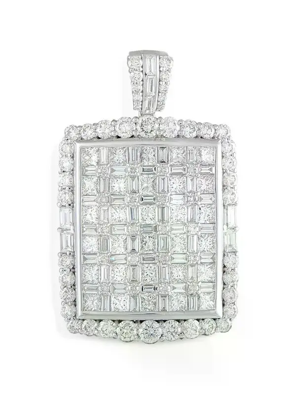LB EXCLUSIVE Diamond Plaque Pendant - Silver