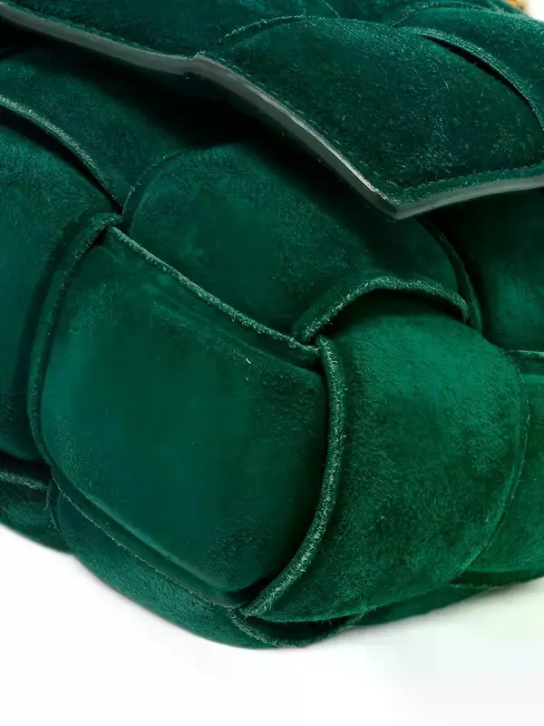 Bottega Veneta Cassette Intrecciato Padded- Leather Shoulder Bag - Green