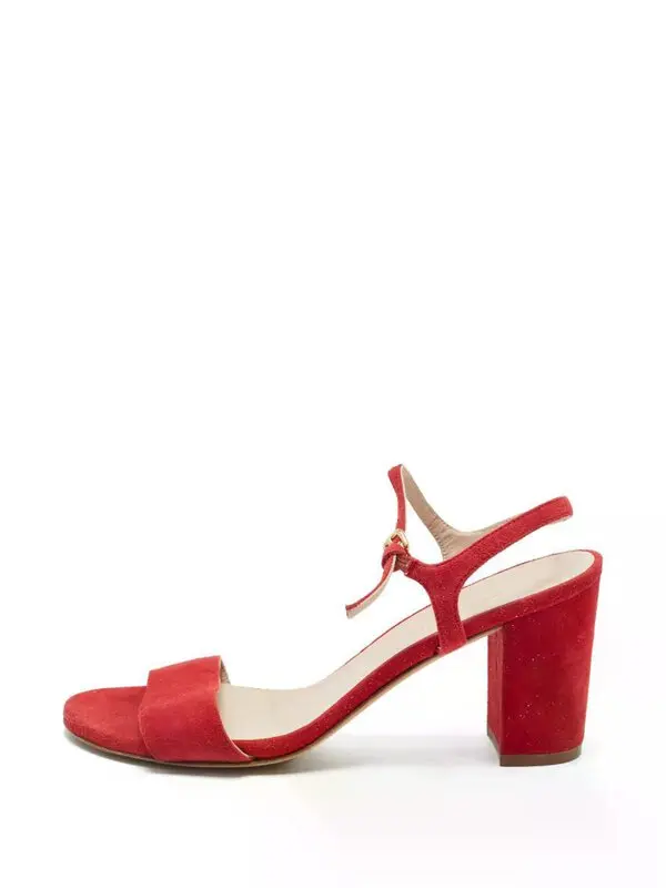 STUART WEITZMAN Suede Ankle Strap Sandals - Red