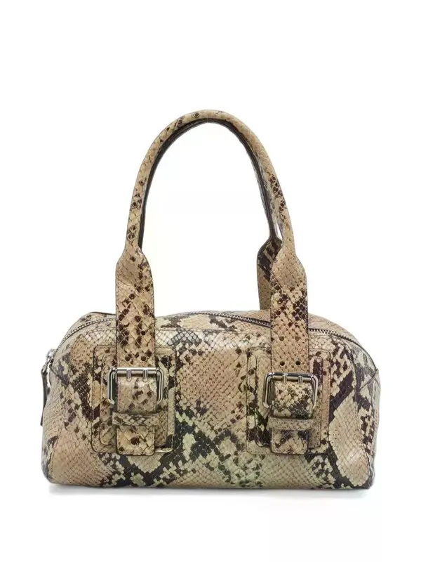 Furla Buckle Python-embossed Satchel Bag