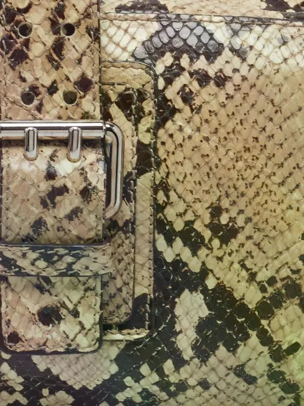 Furla Buckle Python-embossed Satchel Bag