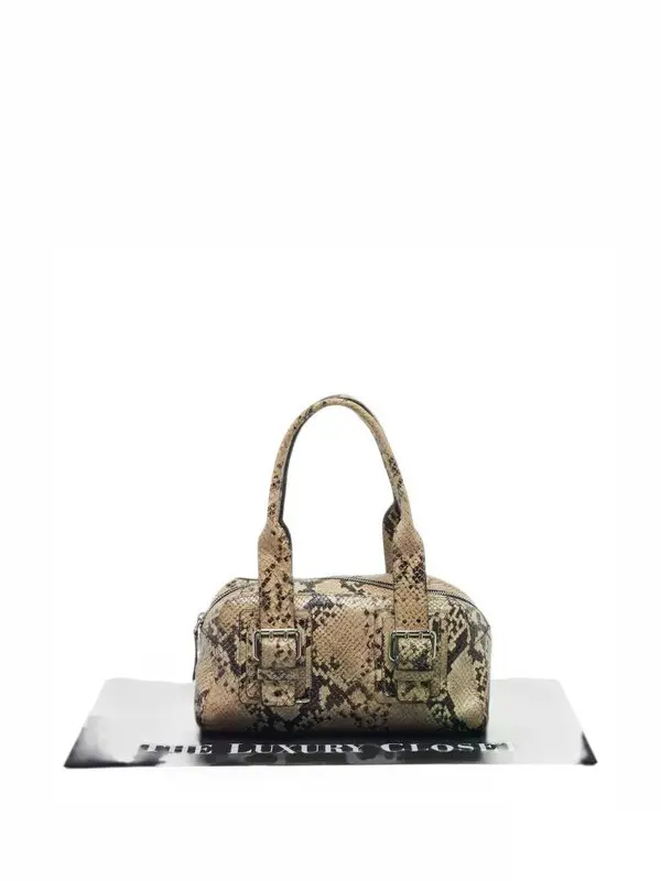 Furla Buckle Python-embossed Satchel Bag