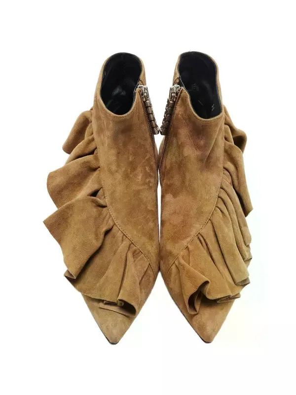 JW Anderson Ruffle Pointed-toe Ankle Boots