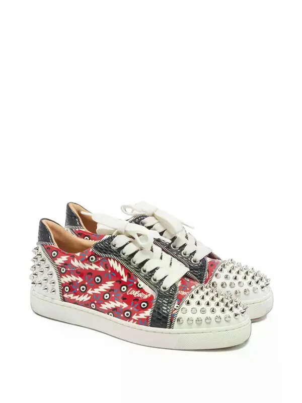 CHRISTIAN LOUBOUTIN Vieira Spike-embellished Sneakers - Red