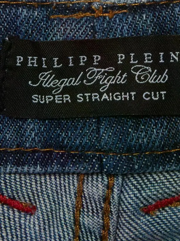 Philipp Plein Distressed Straight-cut Jeans