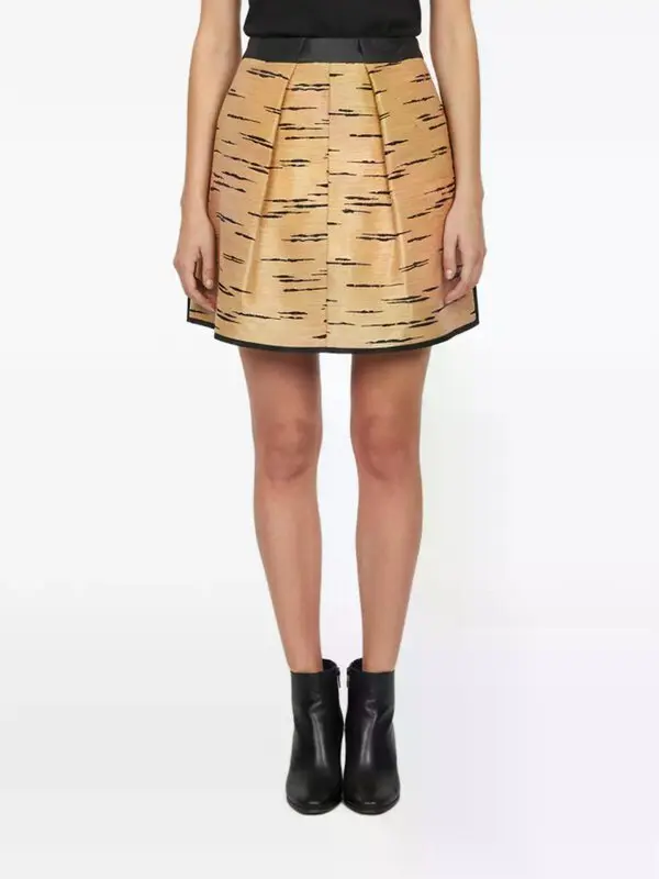 Balenciaga Pleated Striped Mini Skirt - Neutrals