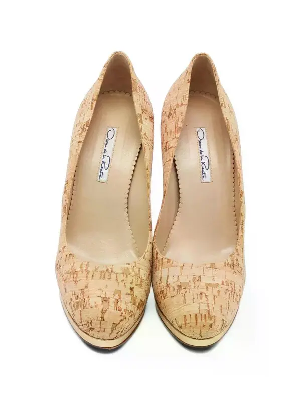 Oscar De La Renta Cork Platform Pumps
