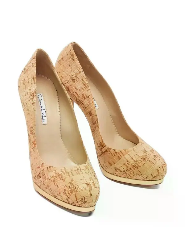 Oscar De La Renta Cork Platform Pumps